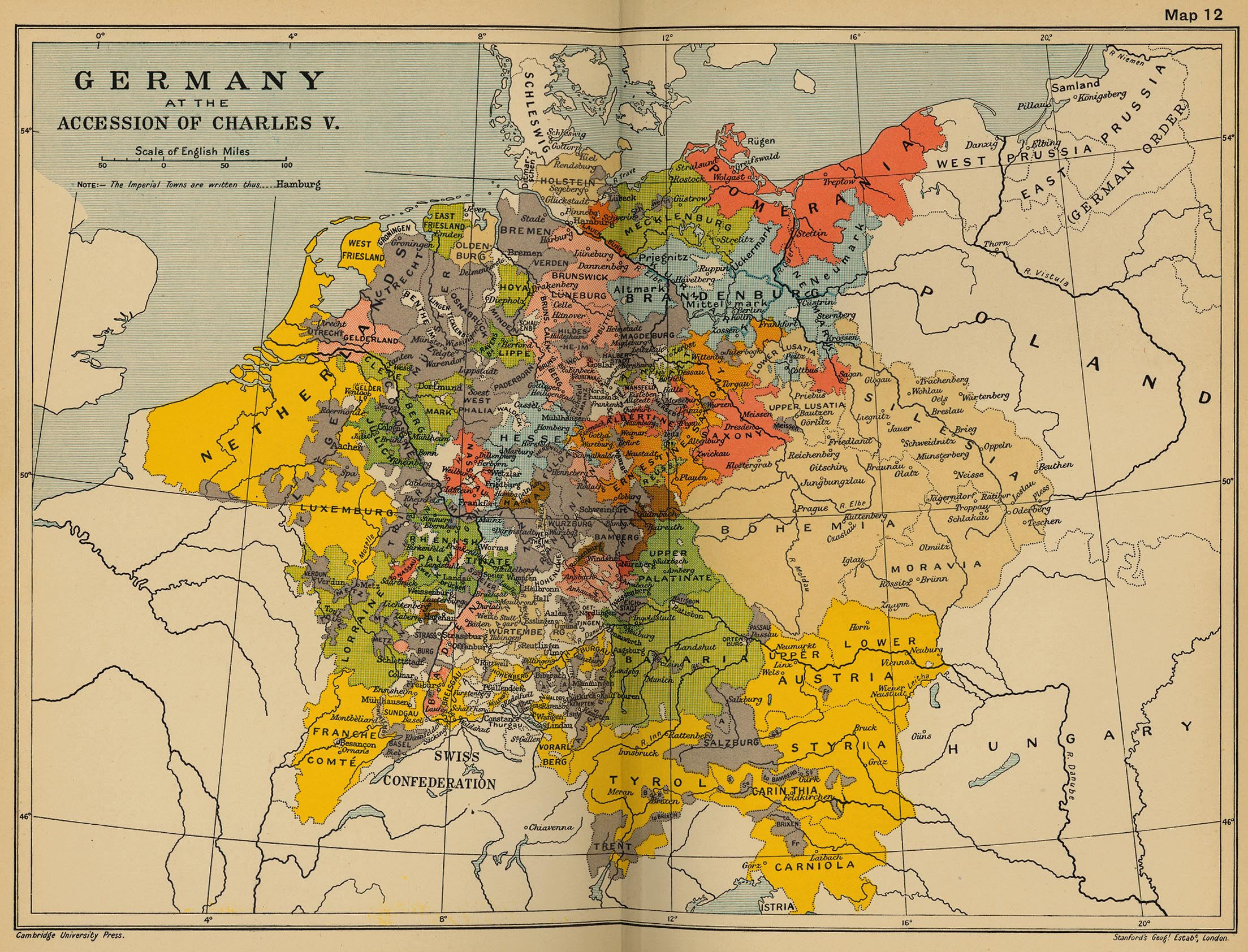 Map Of Germany 1519 Map Of Germany 1519