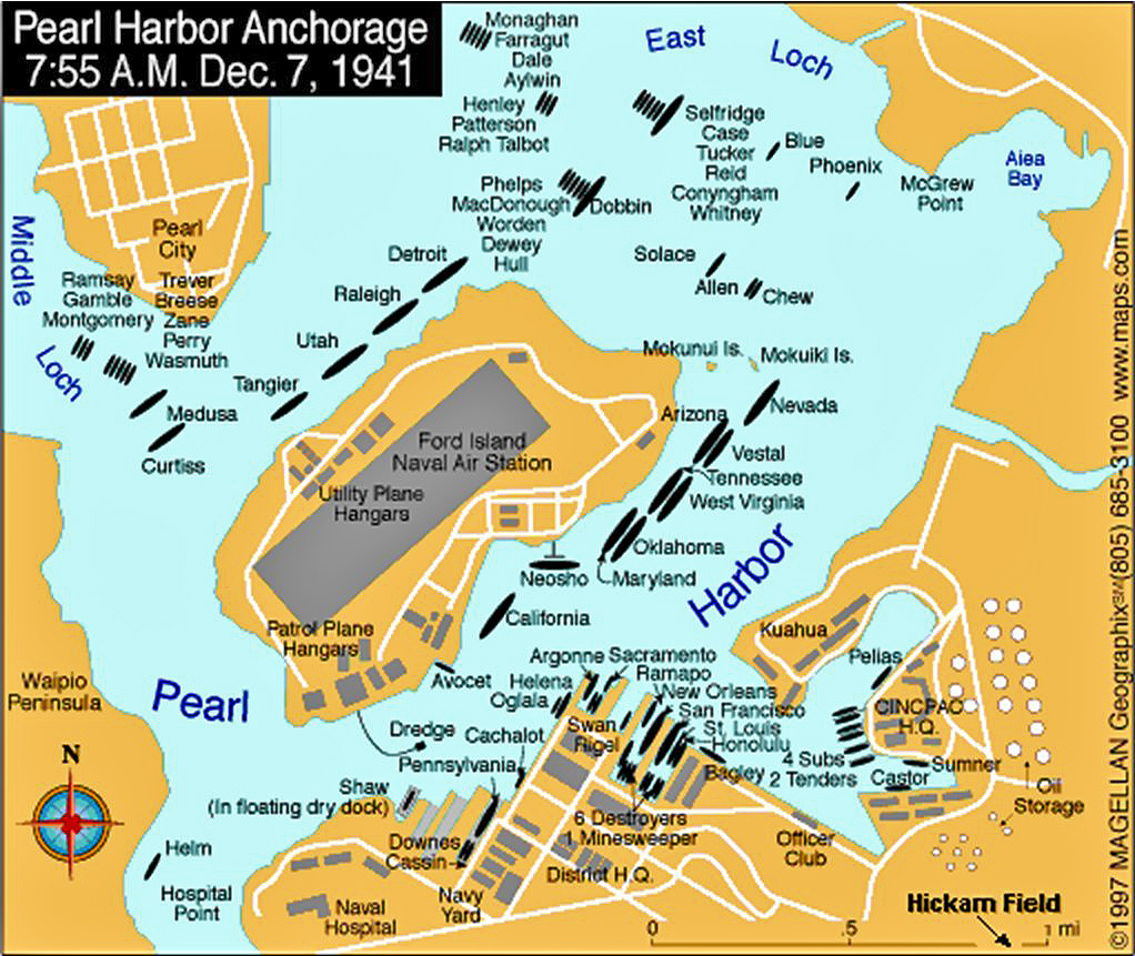 Pearl Harbor Anchorage Map Dec 7 1941 Pearl Harbor Anchorage Map Dec 7 1941